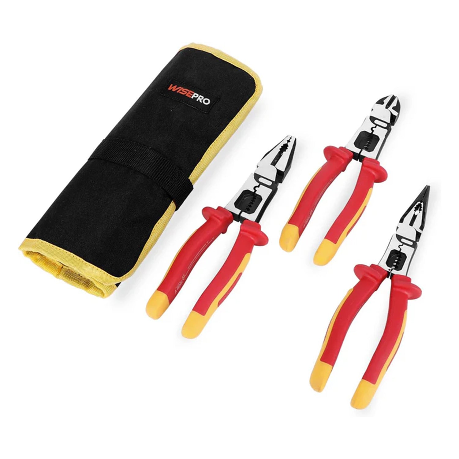 02 1000V 3 PCS INSULATED PLIERS SET with POUCH – WISEPRO